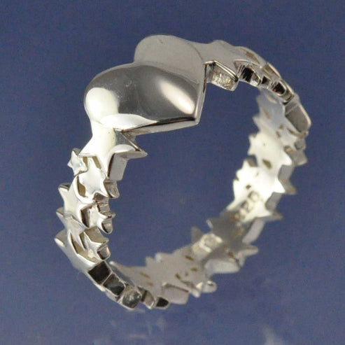 Cremation Ash Heart Star Ring – Chris Parry Handmade Jewellery