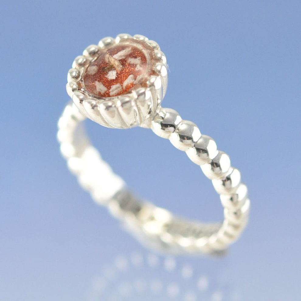 Cremation Ash Ring | Bubble Ring Shank