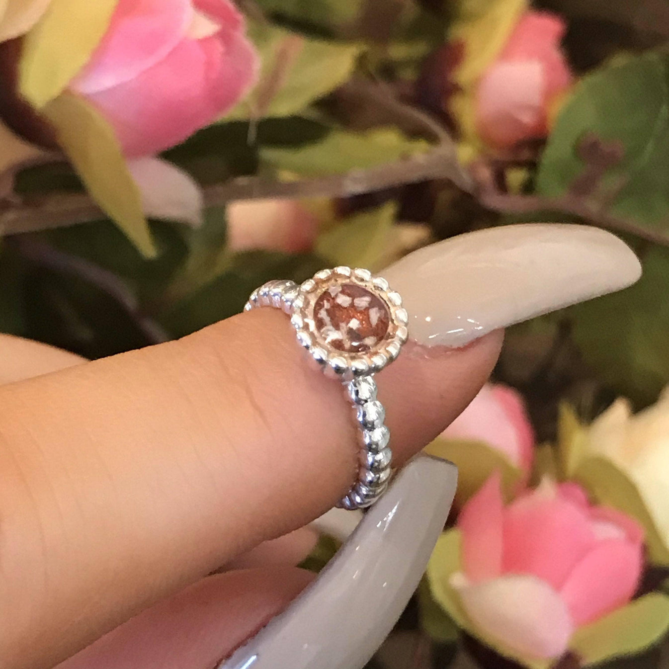 Cremation Ash Ring | Bubble Ring Shank