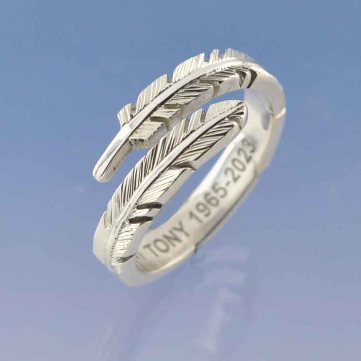 Wrapping Angel Feather Ring with Cremation Ashes – Chris Parry Handmade ...