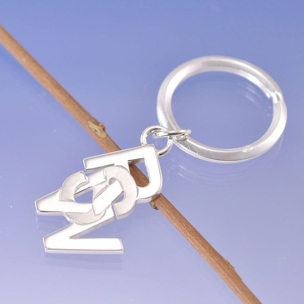 Sterling Silver Initial Key Ring