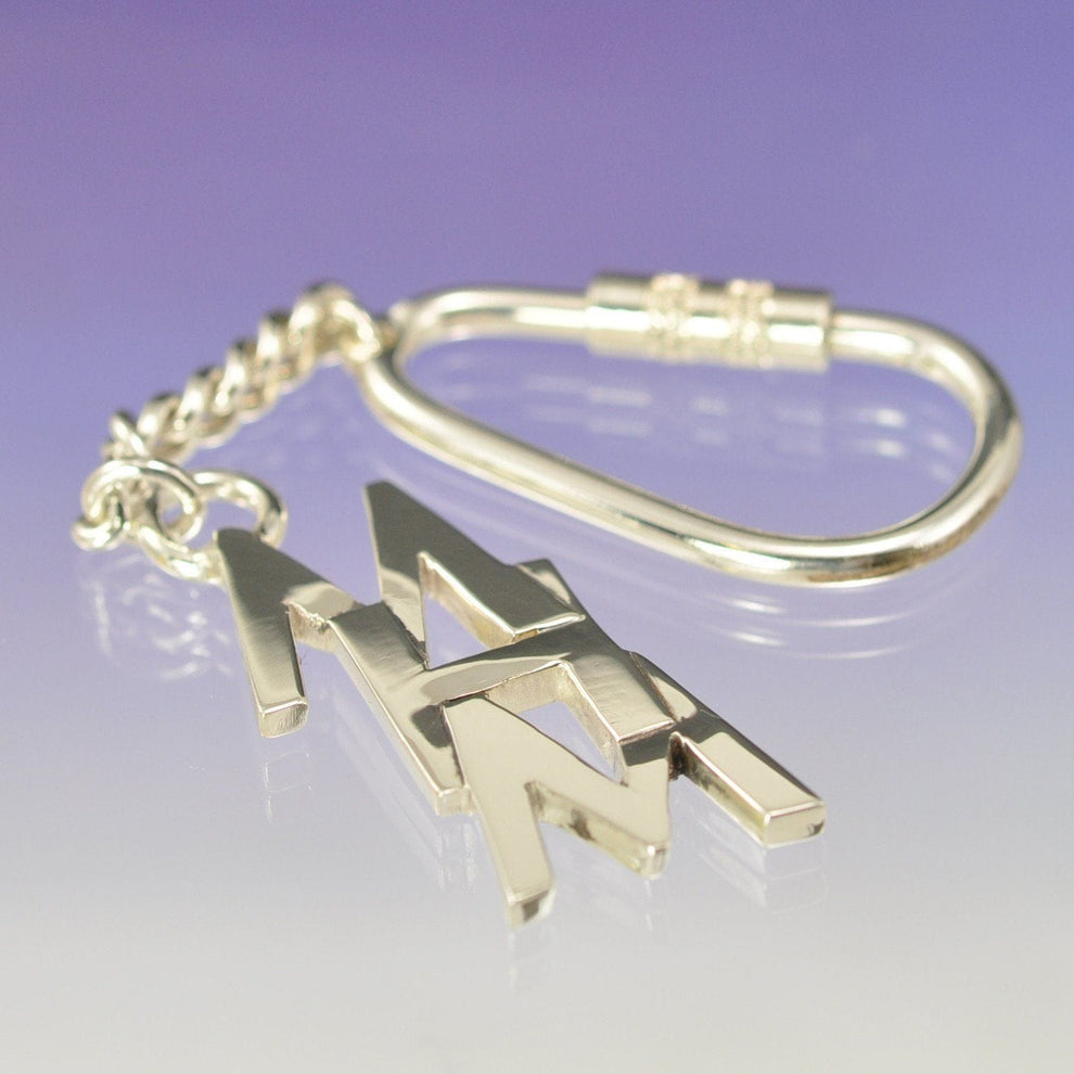 Sterling Silver Initial Key Ring