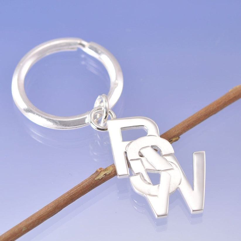 Sterling Silver Initial Key Ring