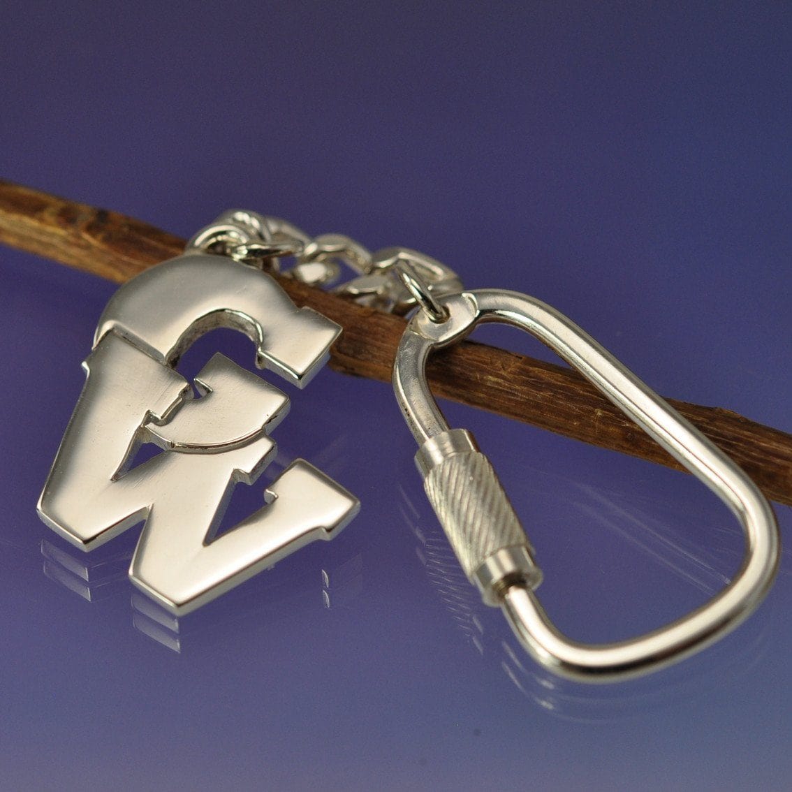 Sterling Silver Initial Key Ring
