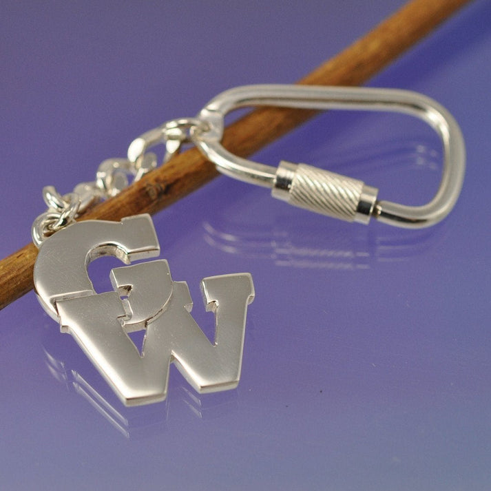 Sterling Silver Initial Key Ring